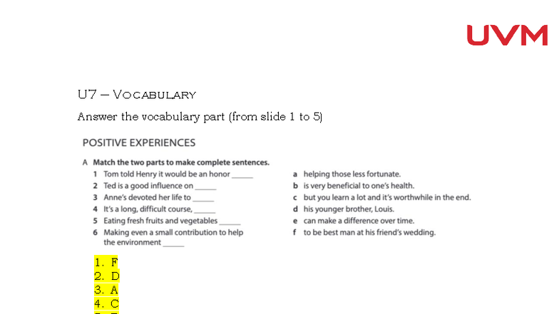 U7 Vocabulary Notes: Key Terms and Concepts - Studocu
