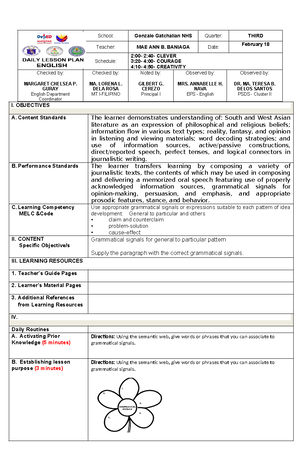 Grammatical Signals & Idea Development Patterns - English 4th Qtr ...