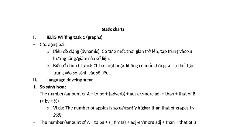 Static Charts I: IELTS Writing Task 1 - Graph Analysis Guide - Studocu