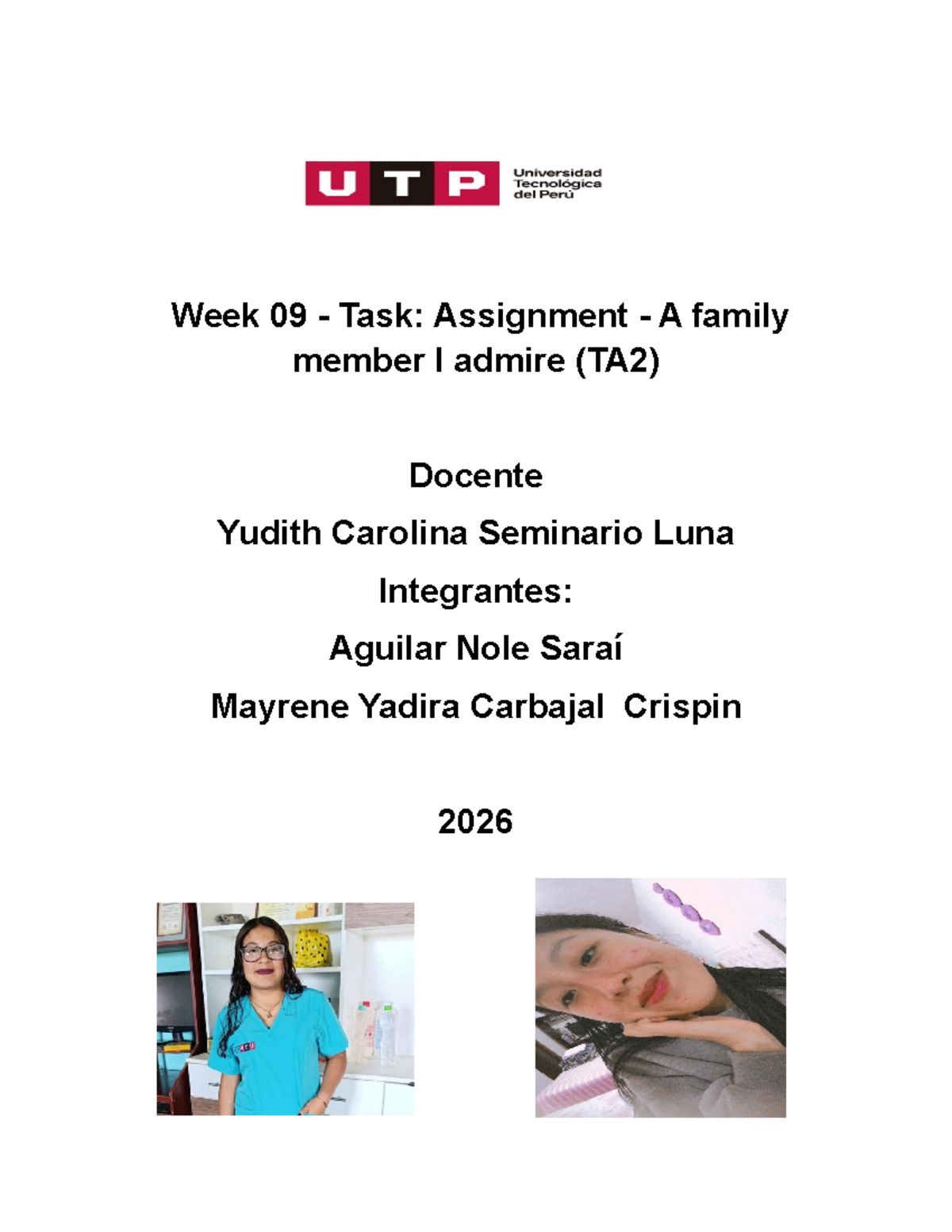 Week 09 Assignment: A Family Member I Admire (TA2) - Studocu