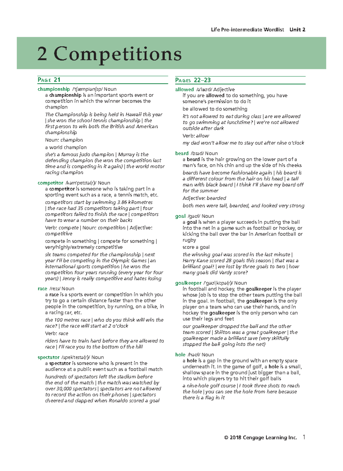Unit 2 Wordlist: Life Pre-Intermediate – Final Alphabetized Terms - Studocu