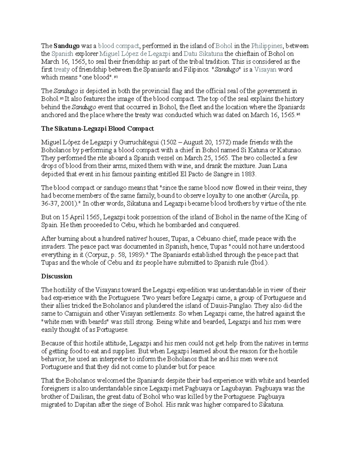 Pacto DE Sangre DEFINITION AND SUMMARY - The Sandugo was a blood ...