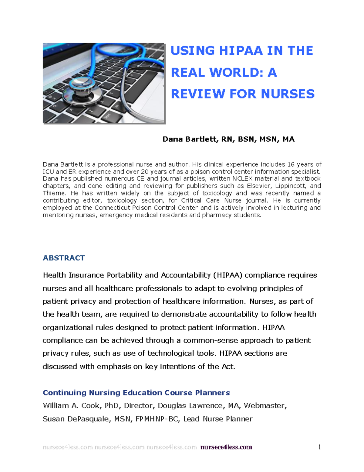 Using Hipaa in the Real World Review for Nurses Ceu - USING HIPAA IN ...