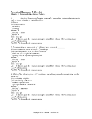Chapter 9 - Test banks - International Management, 9e (Deresky) Chapter ...
