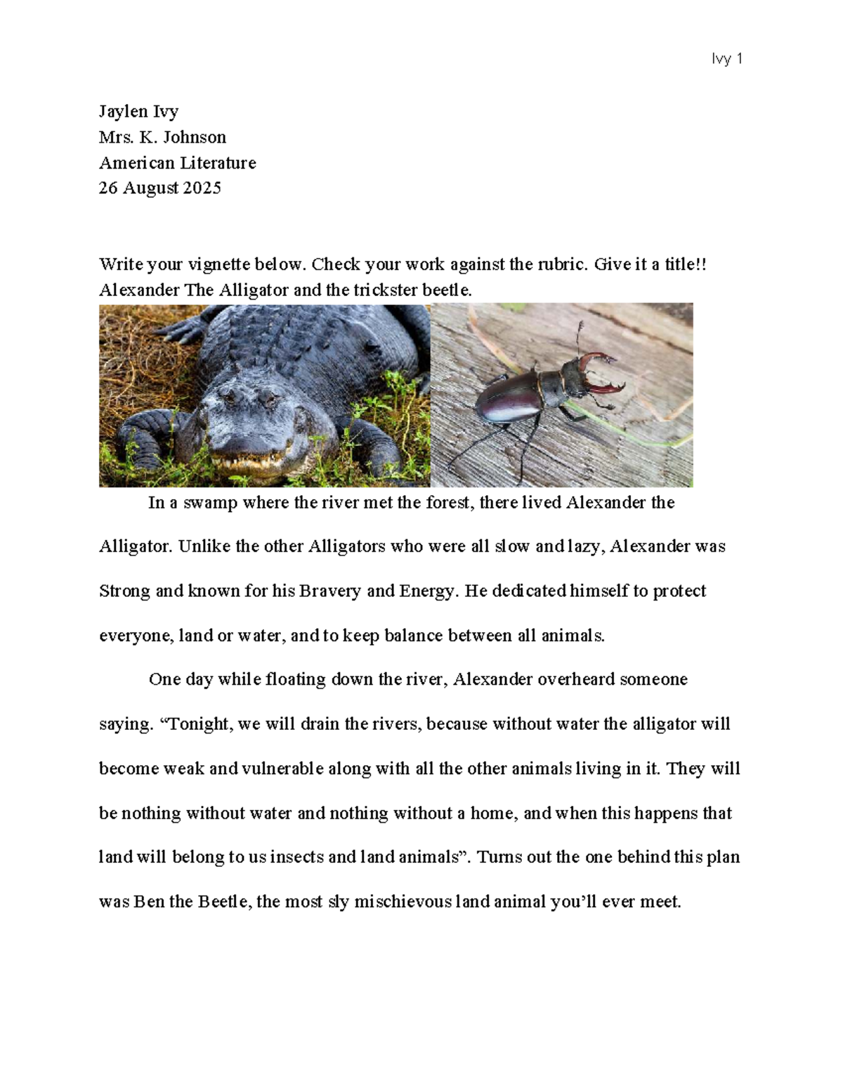 Jaylen Ivy - [Template] Summative Trickster Tale: Alexander the ...