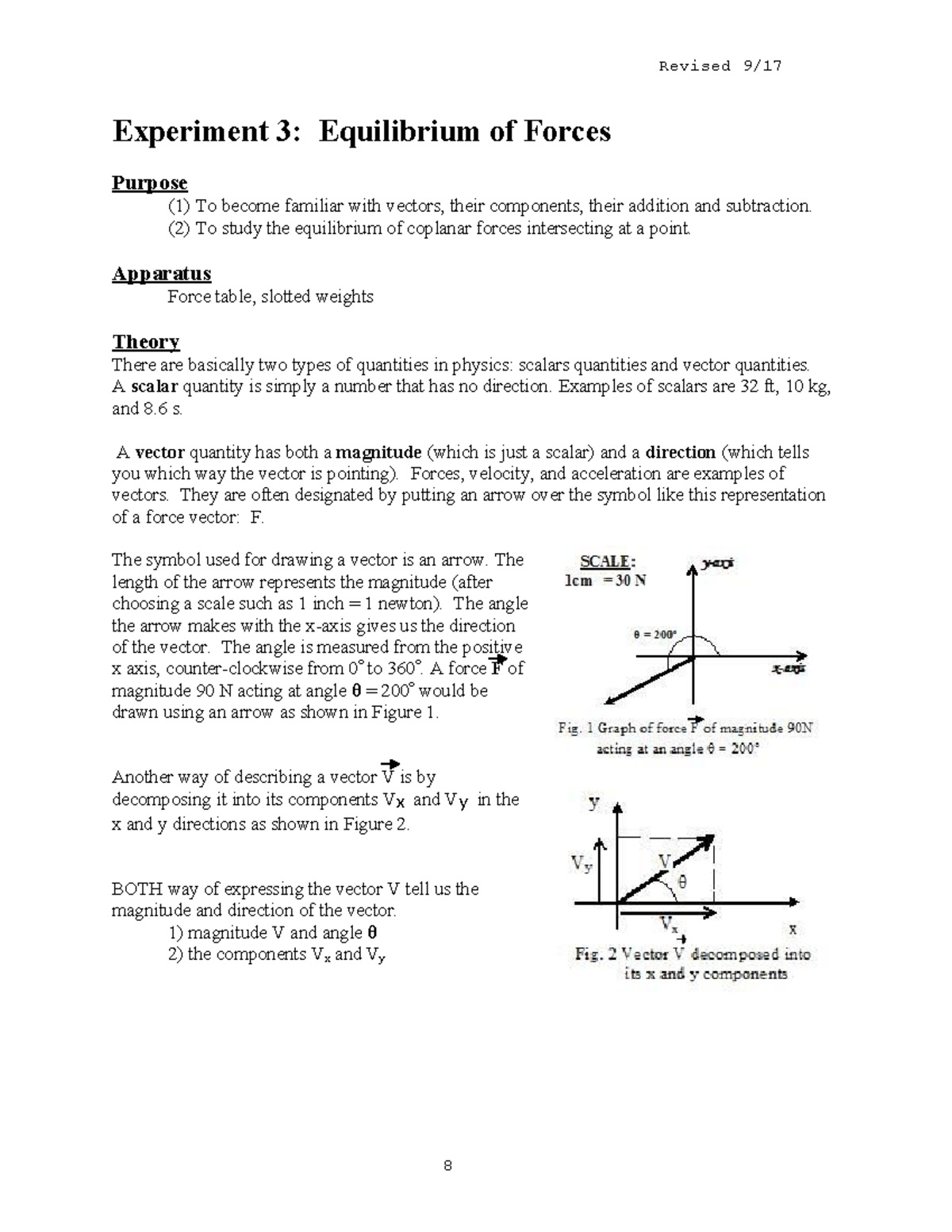 Lab 3: Experiment 3 - Equilibrium of Forces and Vector Analysis - Studocu