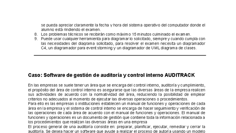 Ejemplo Final: Auditoría y Control Interno con AUDITRACK (C4) - Studocu