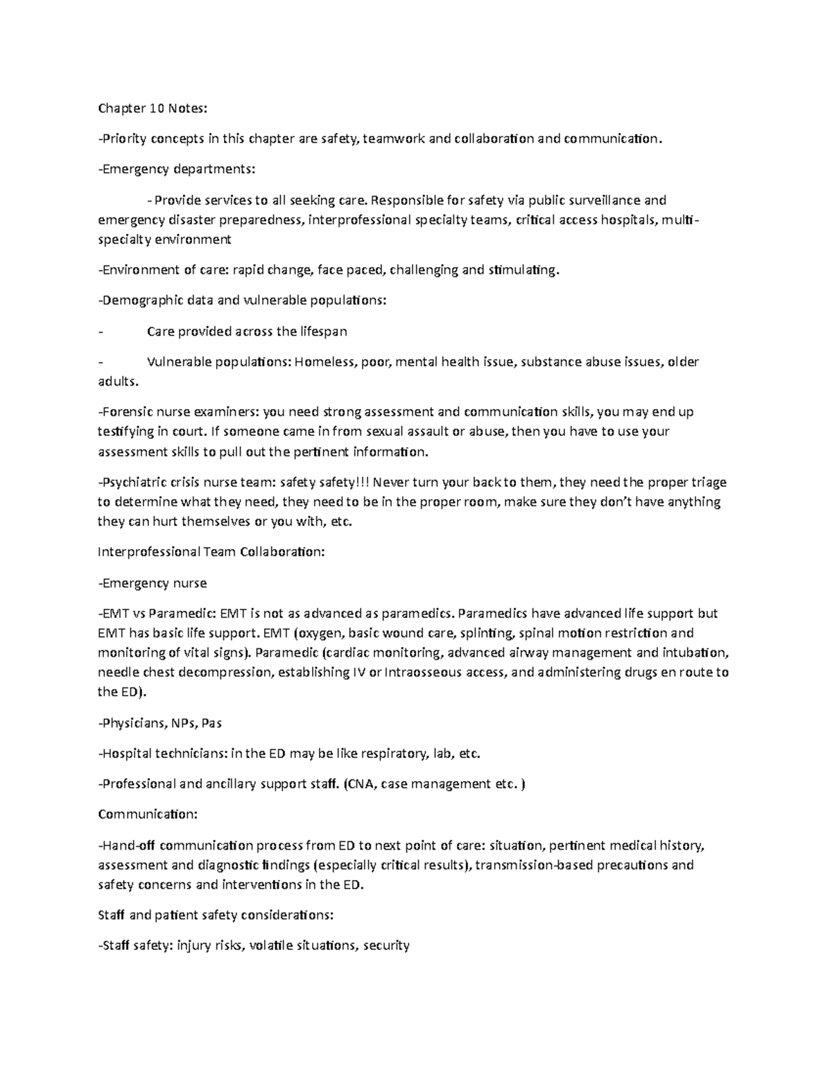 Chapter 10 Notes - Trauma Nursing: Key Concepts and Emergency Practices ...
