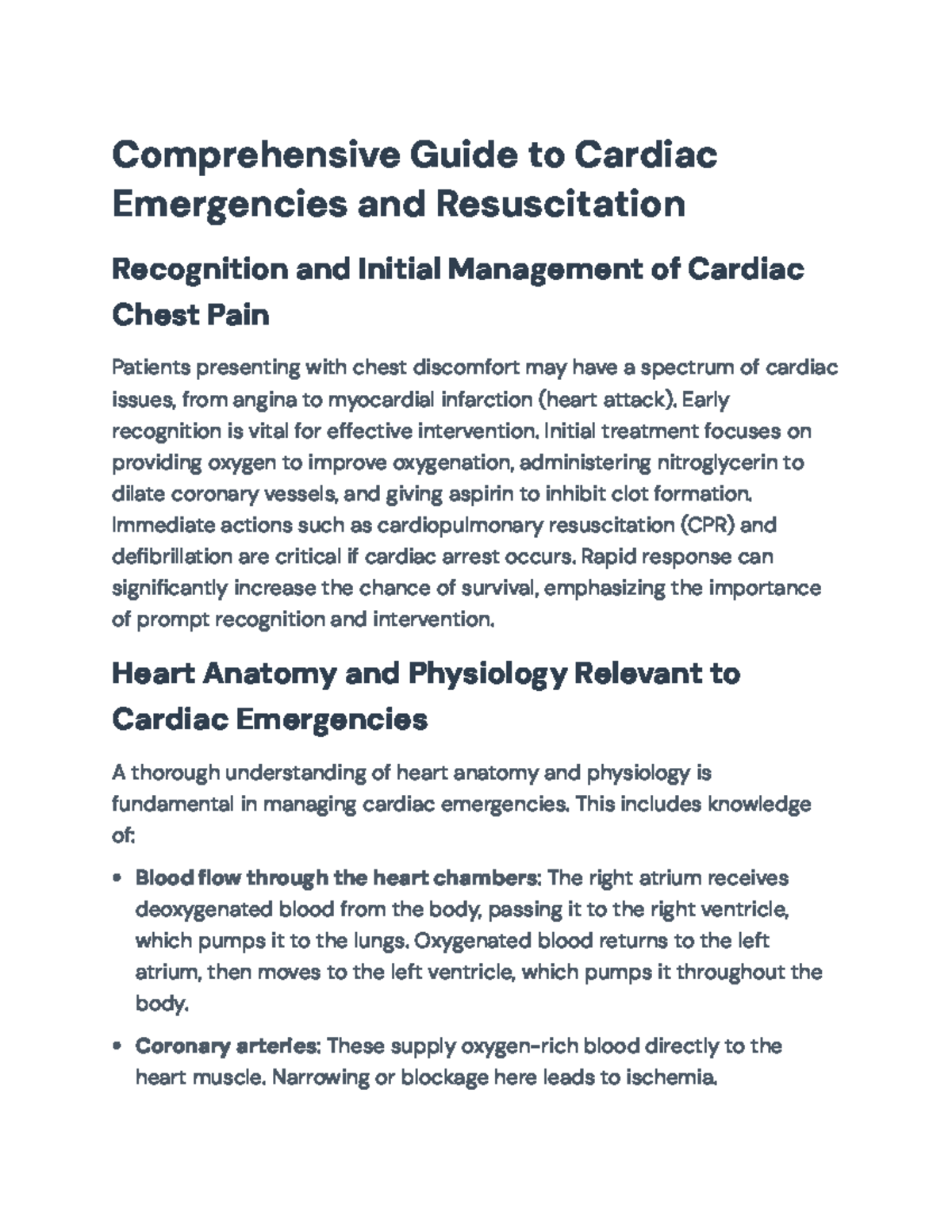 Comprehensive Guide to Cardiac Emergencies and ALS Techniques - Studocu