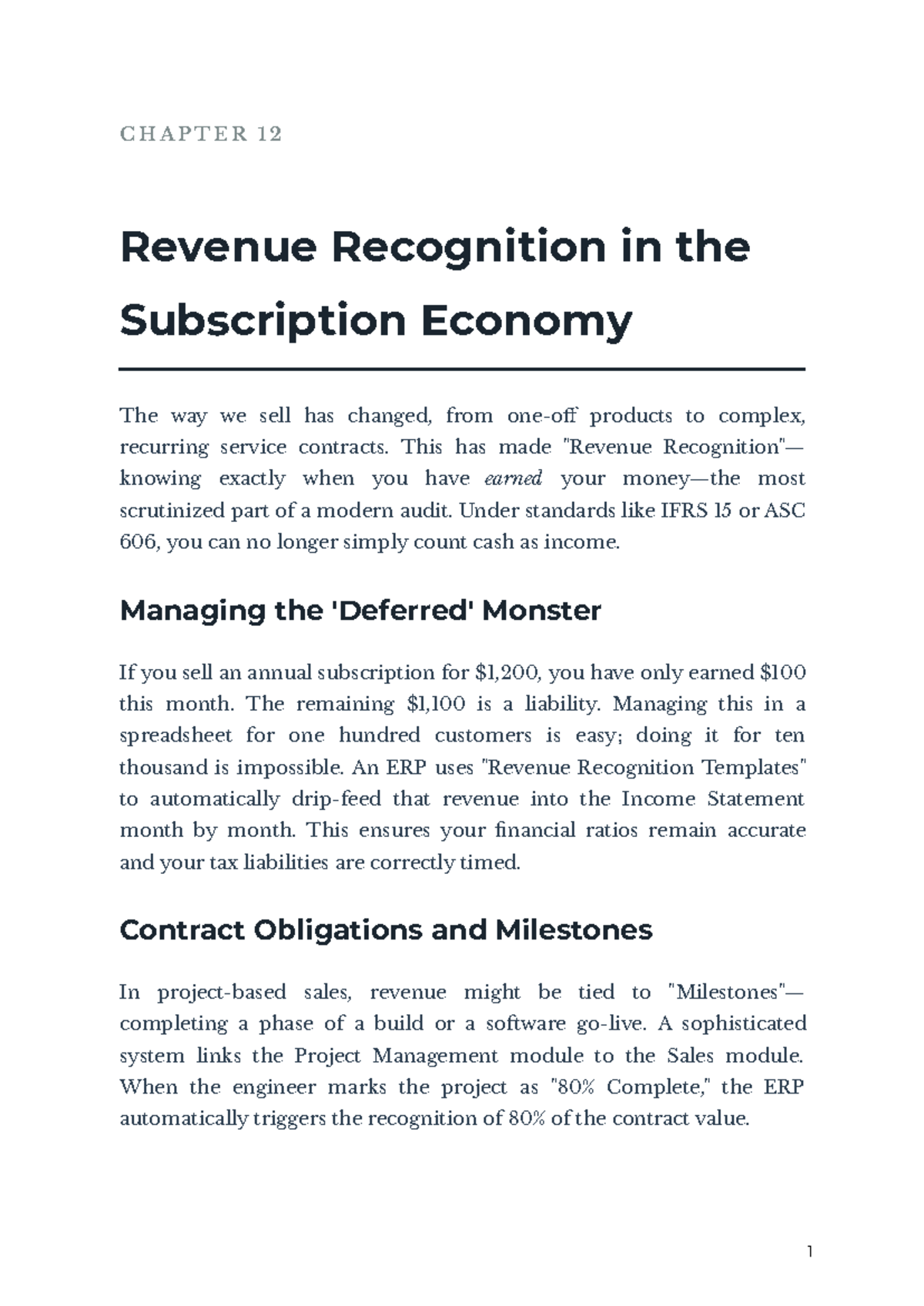 CHAPTER 12: Revenue Recognition in the Subscription Economy (Z9x Lhk ...