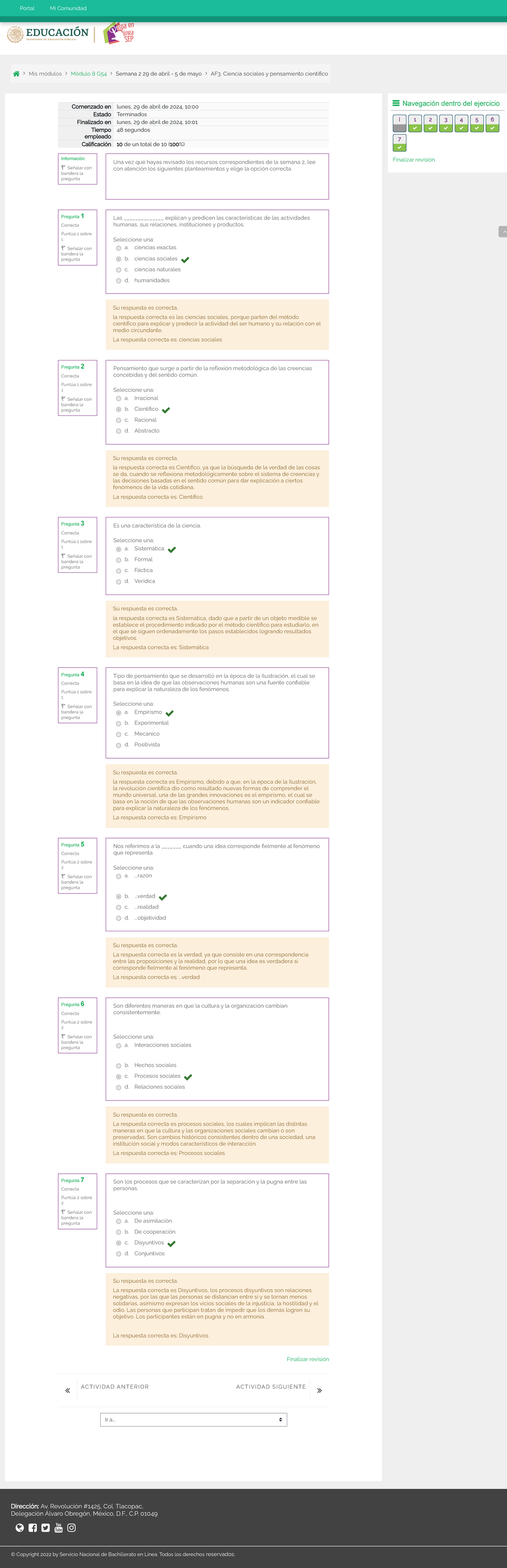 AF3. Revisión del Intento en Ciencias Sociales y Pensamiento Científico - Studocu