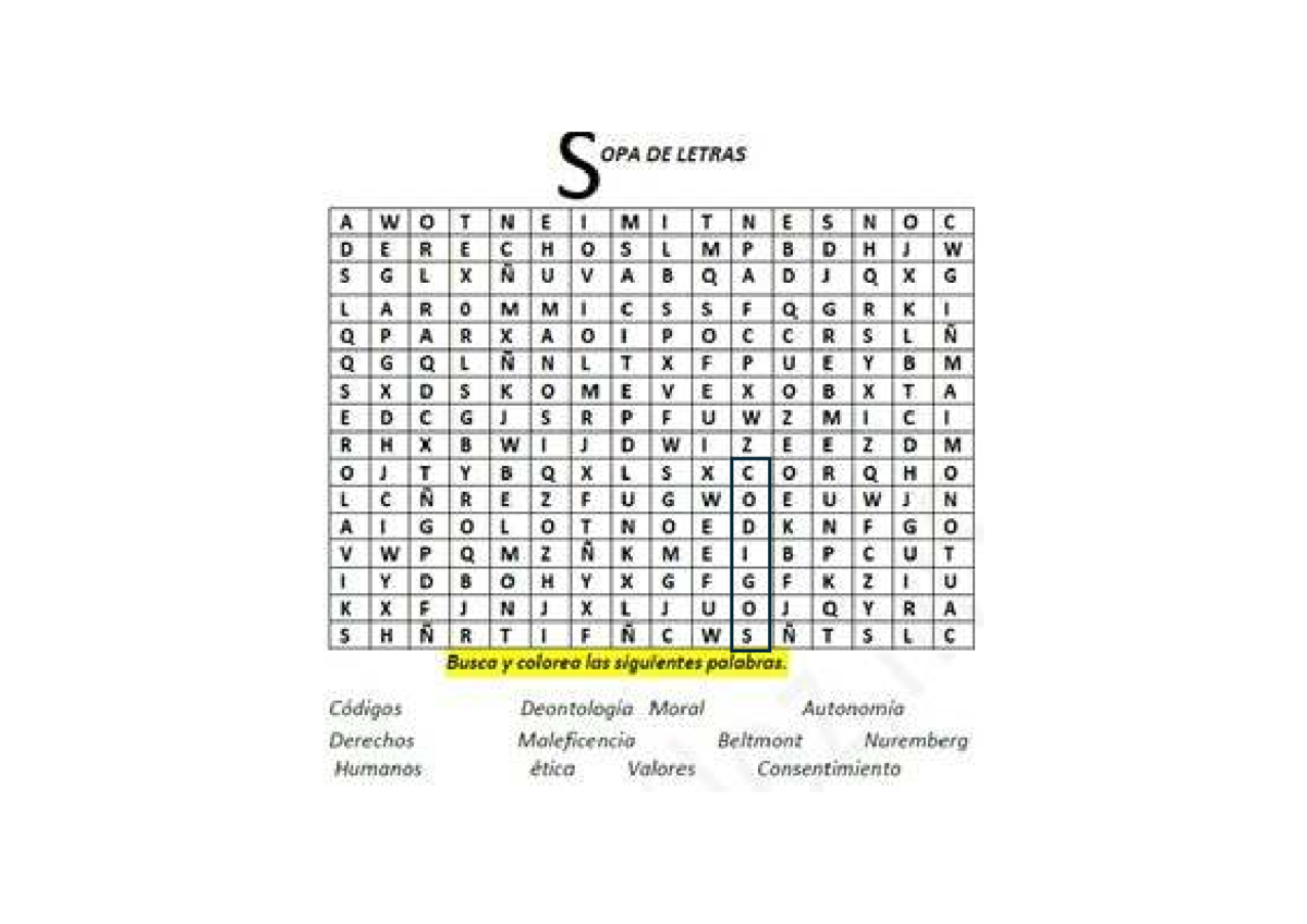DOPA DE Letras: Actividad de Búsqueda y Coloreo de Palabras - Studocu