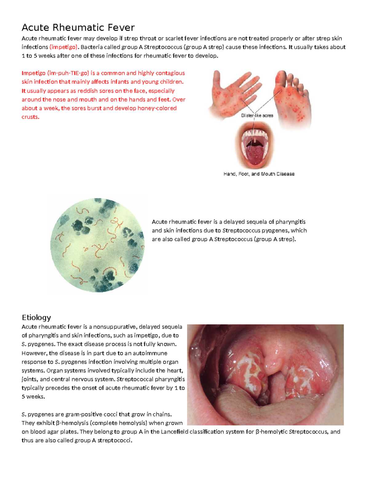 Acute Rheumatic Fever - Acute Rheumatic Fever Acute rheumatic fever may ...