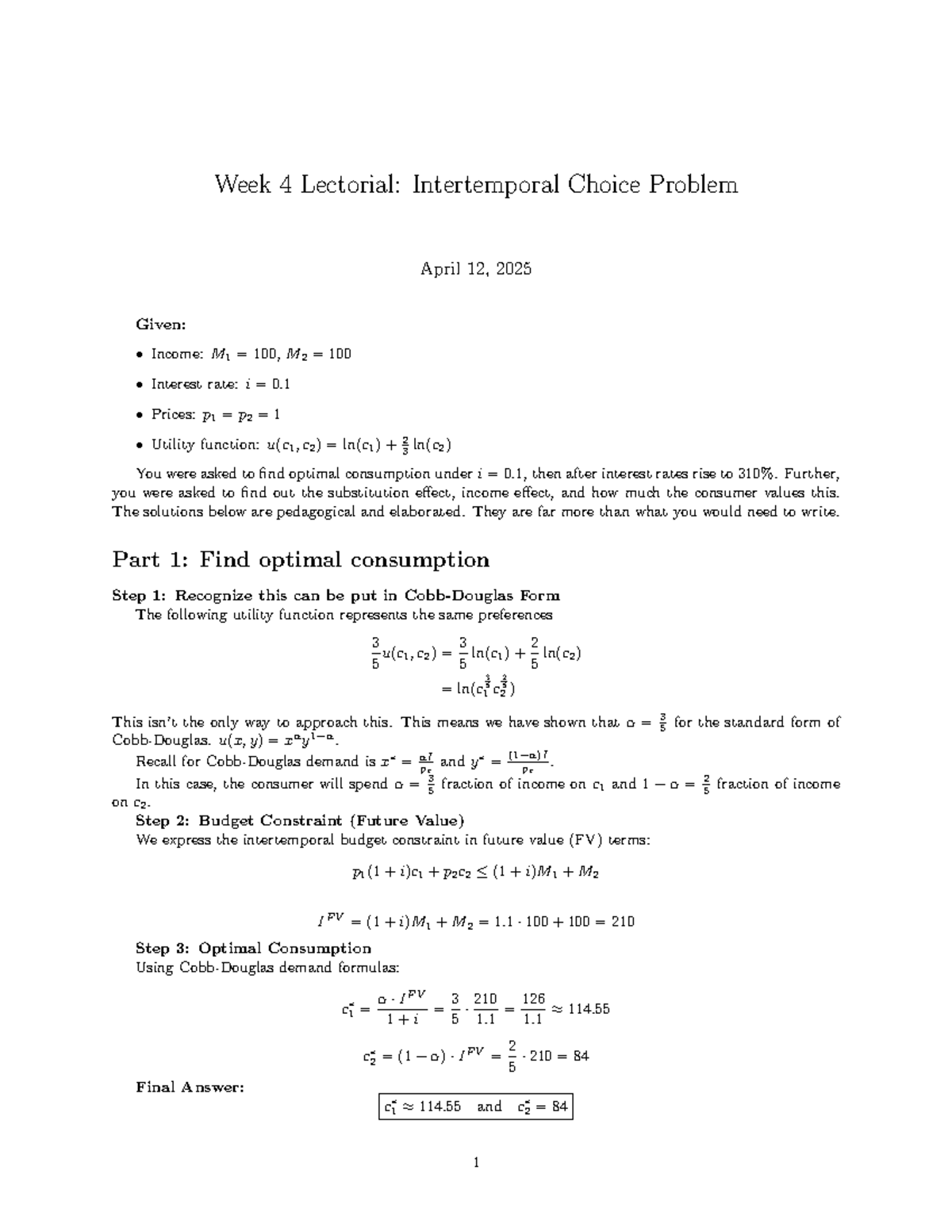 Lectorial WK04: Intertemporal Choice Problem Analysis and Effects - Studocu