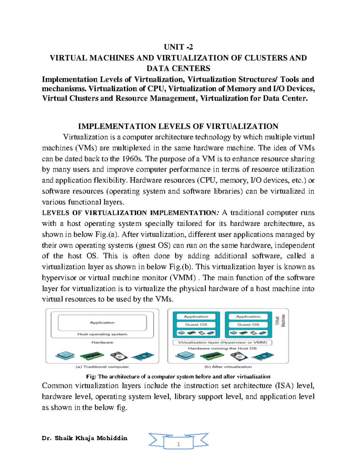 CC UNIT 2 - Virtual Machines and Virtualization Concepts - Studocu
