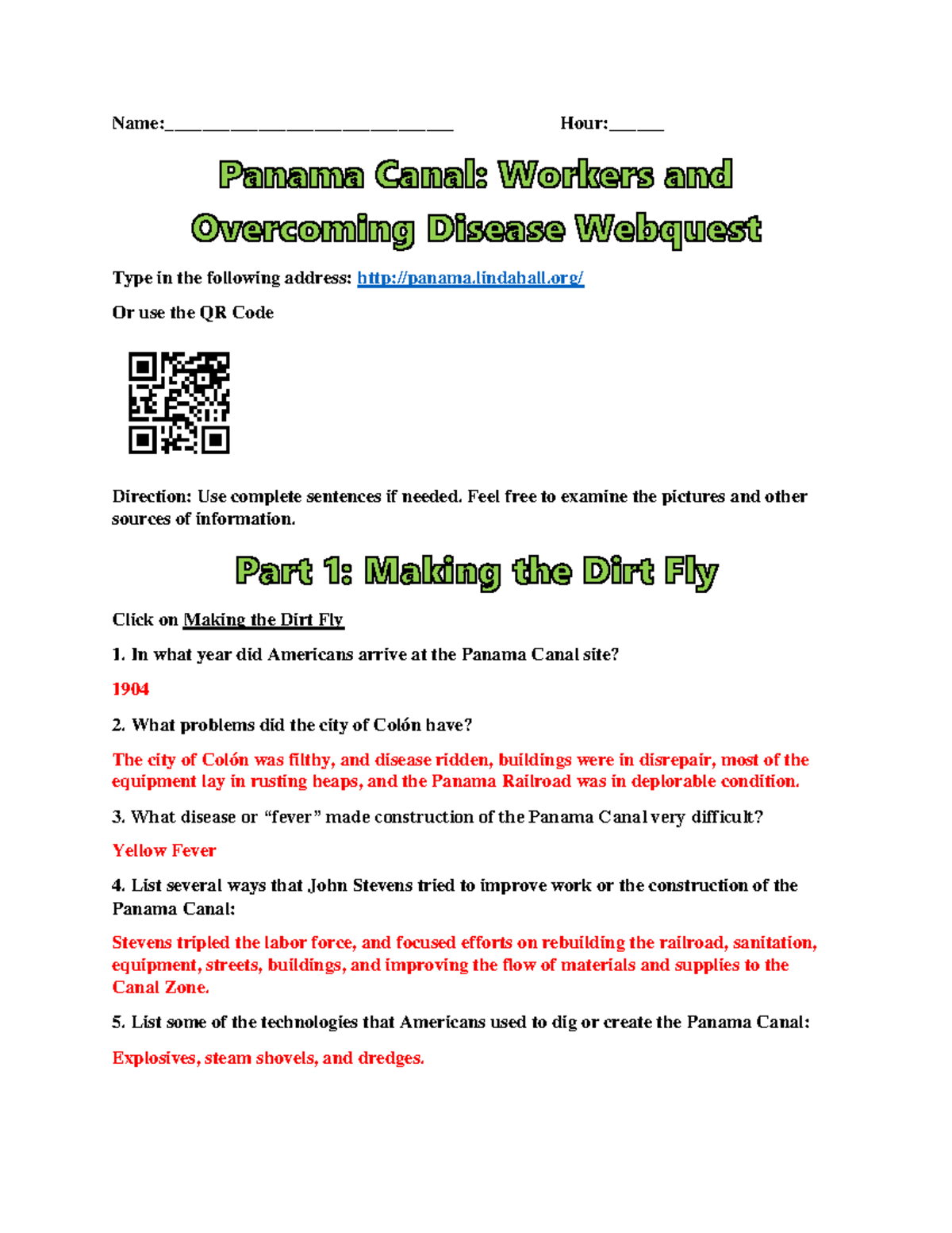 Panama Canal Web Quest - Key Facts & Insights for Students - Studocu