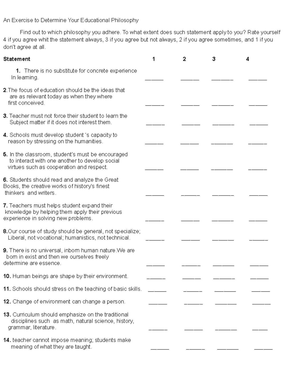 Teaching Philosophy Assessment Activity (EDU 101) - Studocu