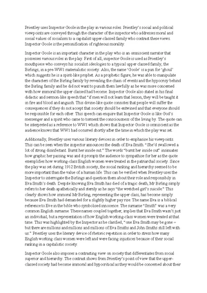 An Inspector Calls - Grade 9 Character Analysis Essay on Birling ...