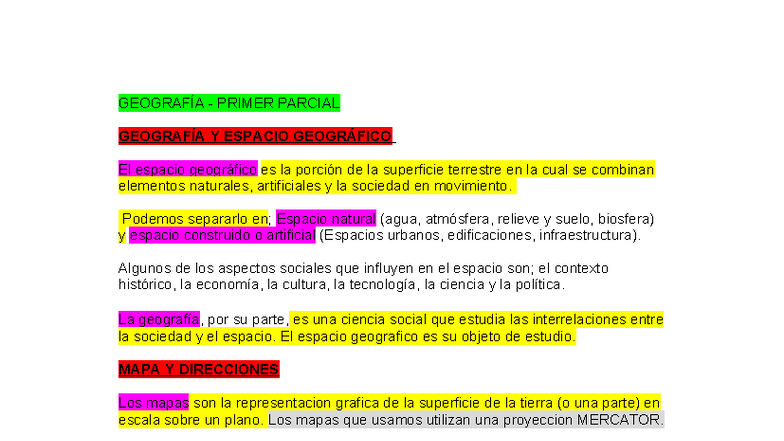 GEOGRAFÍA 1ER PARCIAL: ESPACIO GEOGRÁFICO Y DEMOGRAFÍA - Studocu