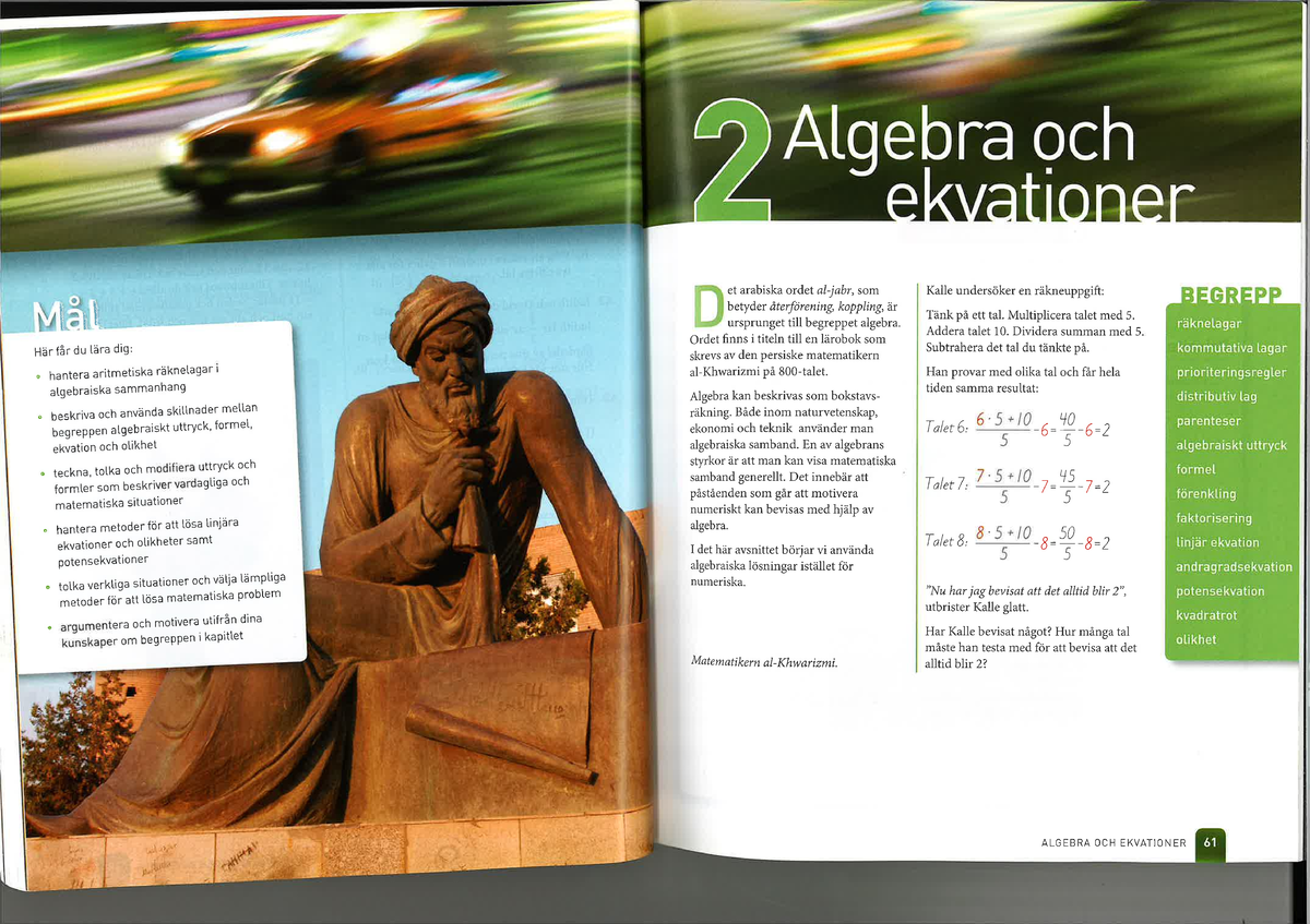 Kap 2 - Algebra och Ekvationer: En Djupdykning i Matematiska Begrepp ...