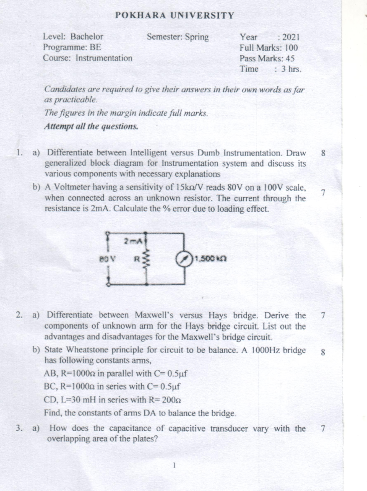 Instrumentation-21 Spring Exam Notes & Key Concepts - Studocu