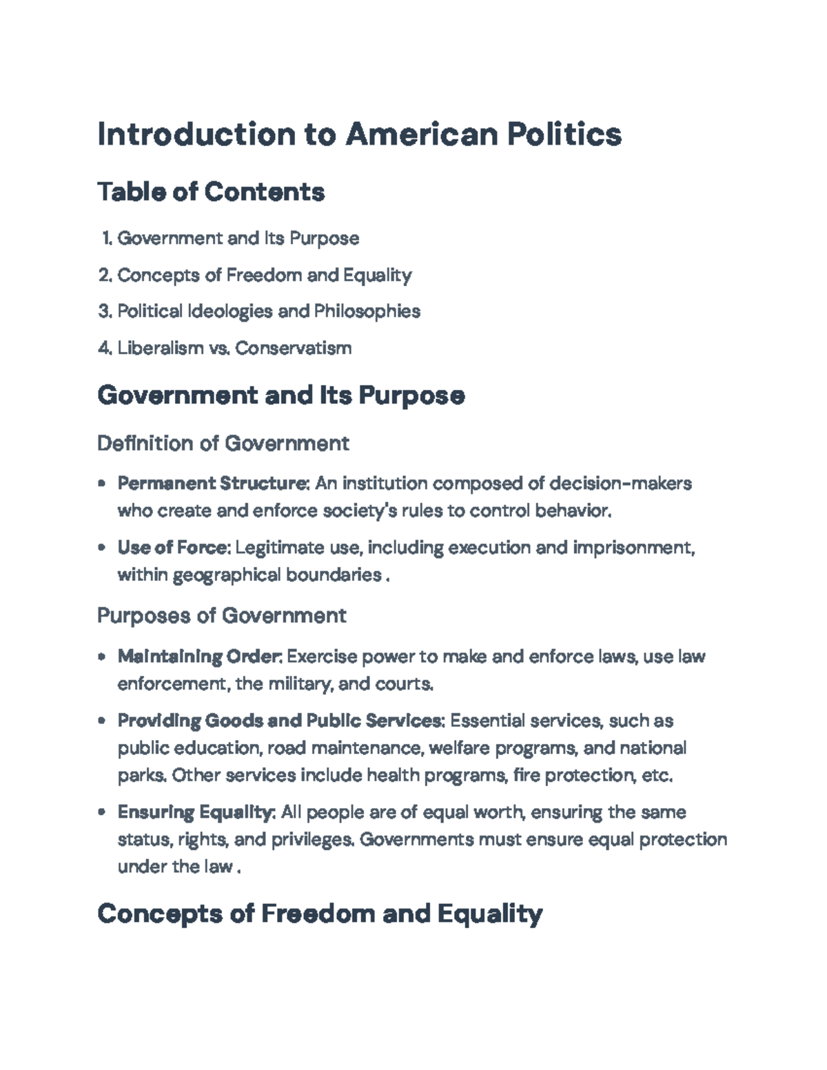 Introduction to American Politics: Key Concepts & Ideologies ...