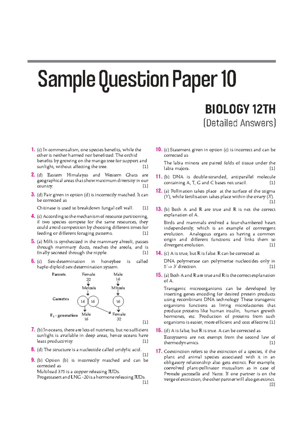 CBSE-Biology-Sample-Paper 10 with Detailed Answers - Studocu