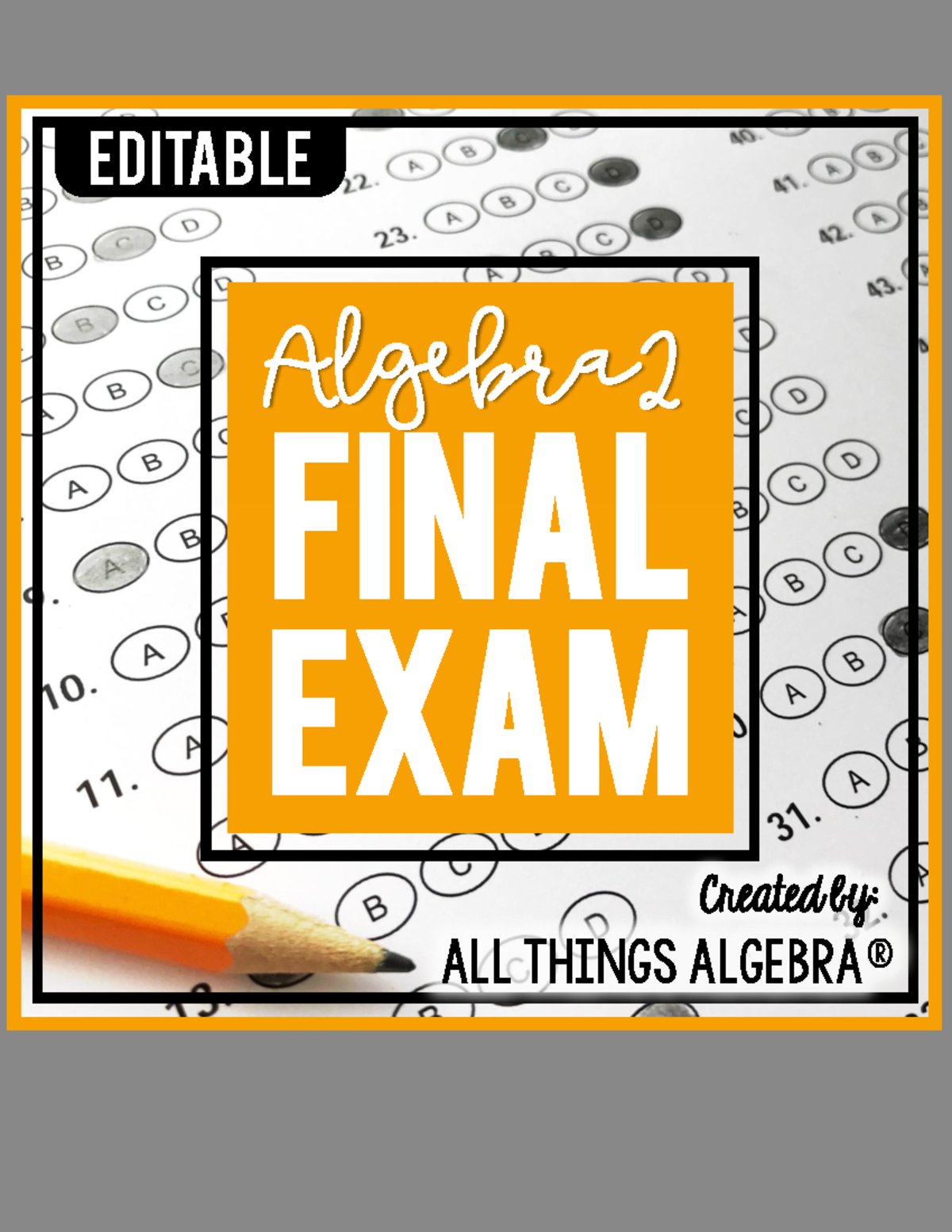 Algebra 2 (MATH 2) Final Exam Review - Editable Version - Studocu