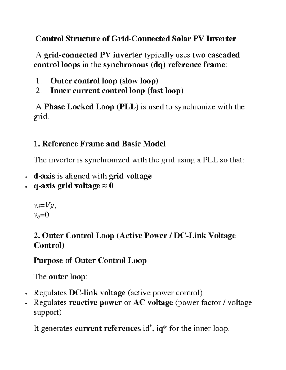 Lecture 2: Control Structure of Solar PV Inverter - Studocu