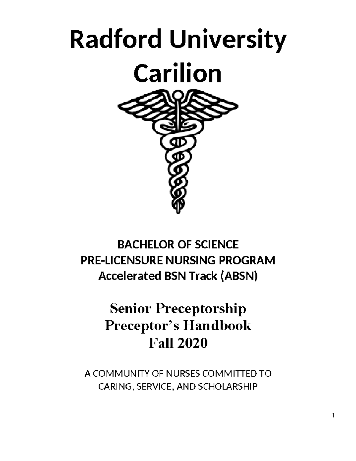 ABSN Preceptorship Handbook NURS 479C - Fall 2020 Guide - Studocu