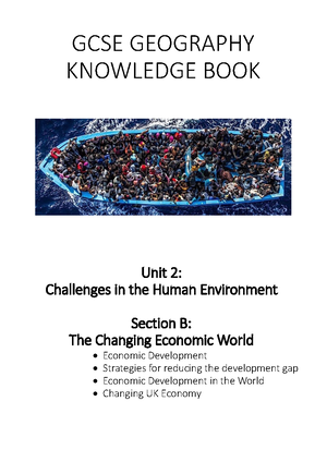 Rio Knowledge Organiser - GCSE GEOGRAPHY CASE STUDY KNOWLEDGE BOOK An ...