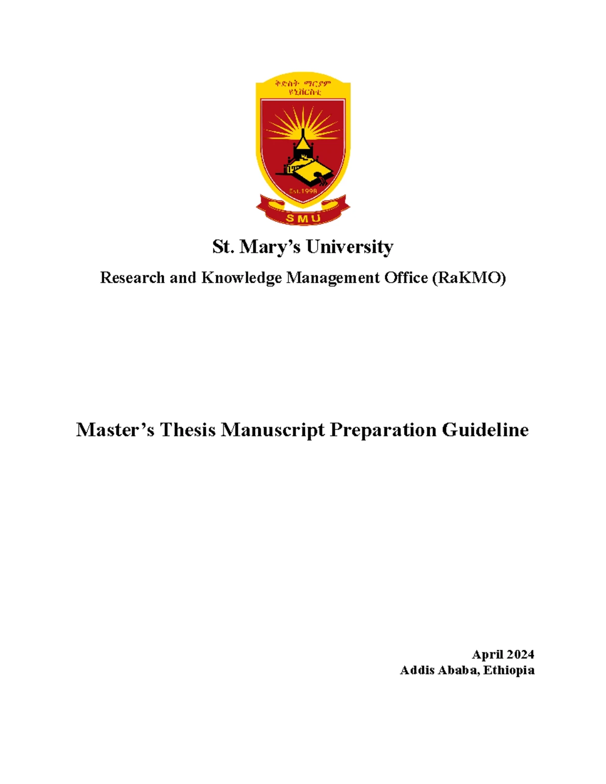 Thesis- Dissertation Writing Guideline Final Version (2) Copy - i Ethiopian Civil Service ...