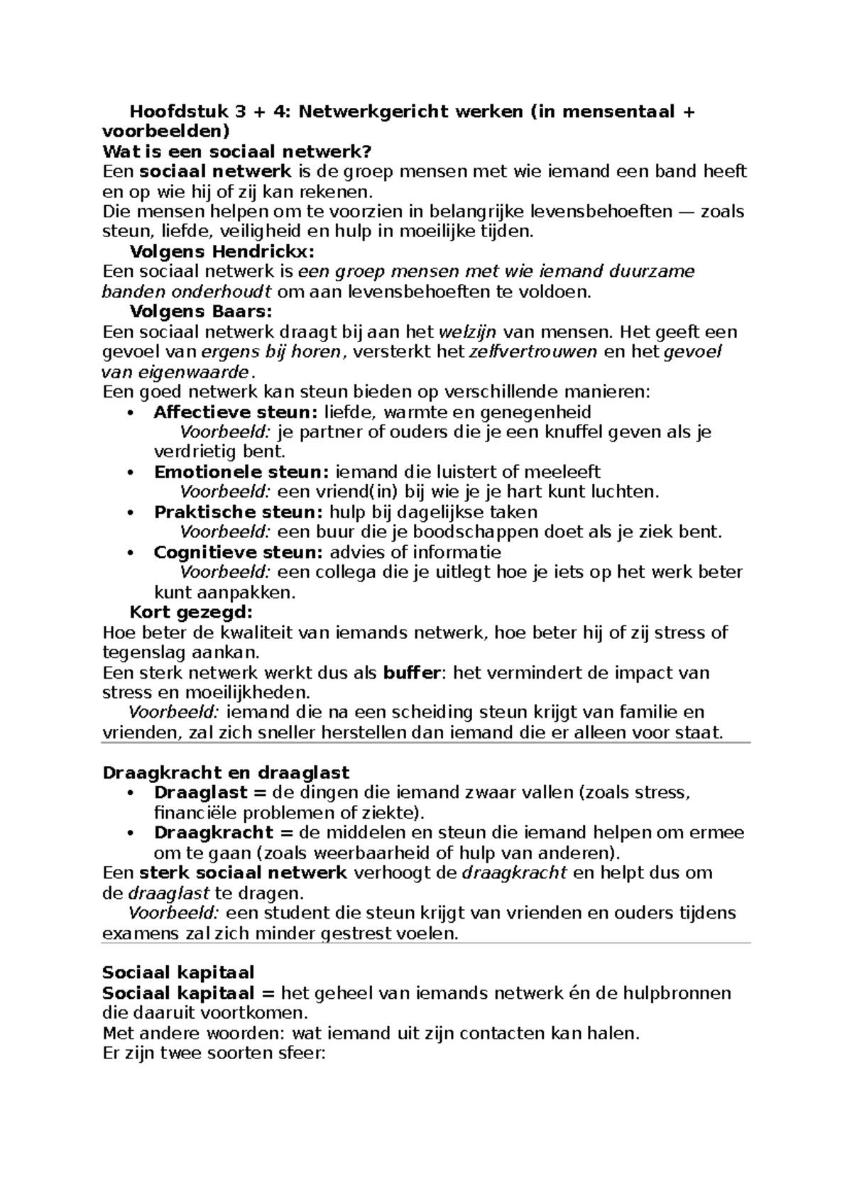 Hoofdstuk 3 PKJ: Netwerkgericht Werken en Sociaal Kapitaal - Studocu