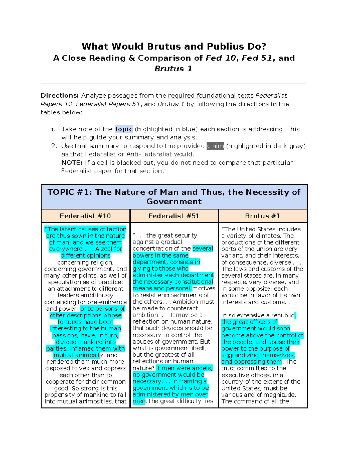 Analyzing Federalist Papers 10, 51, and Brutus 1: A Comparative Study ...