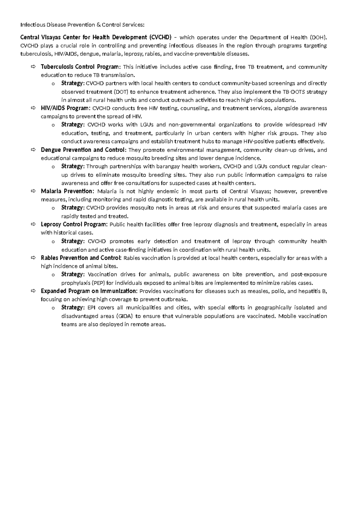 CHN Report - community health nursing - Infectious Disease Prevention ...
