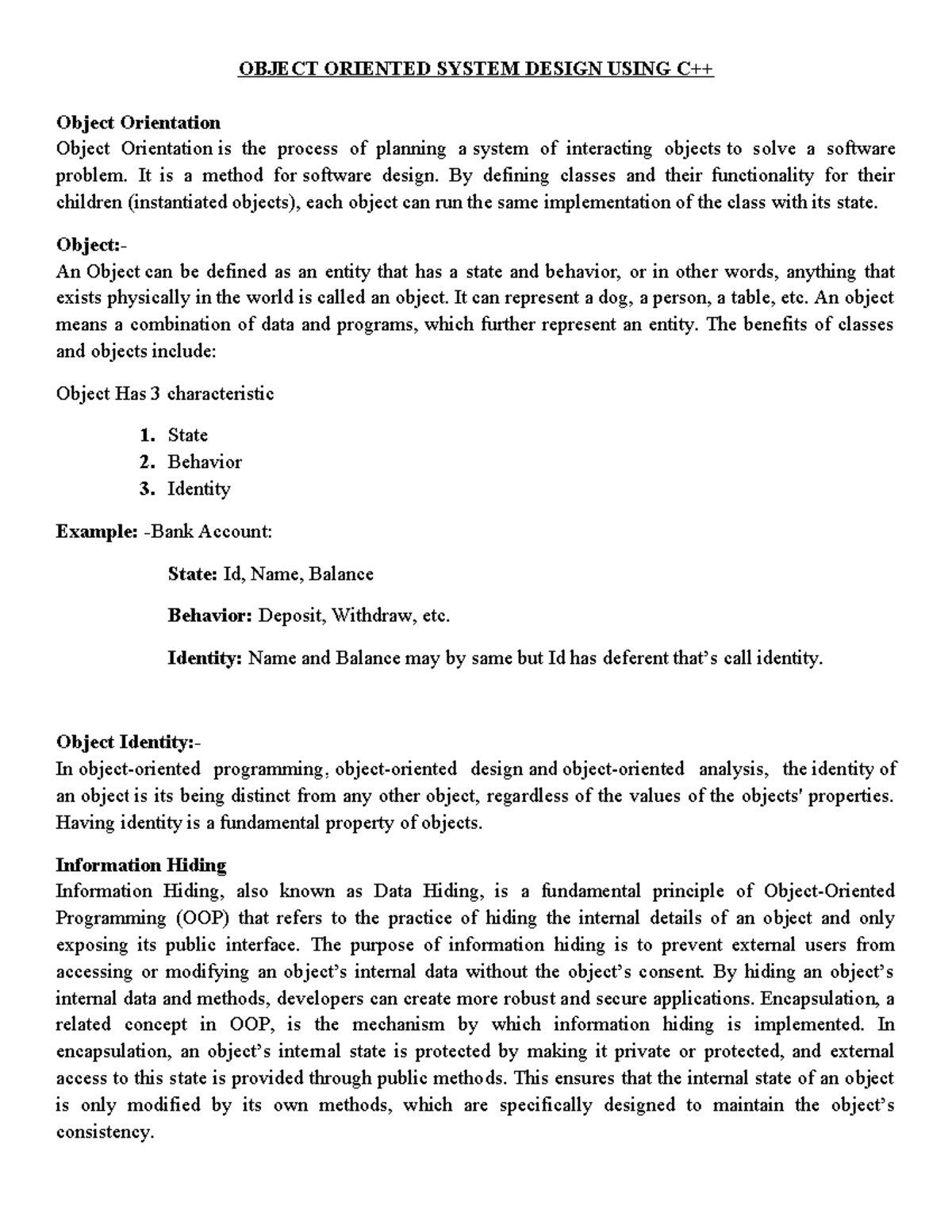 OOSD - Comprehensive 5 Unit Notes on Object-Oriented Design Concepts ...