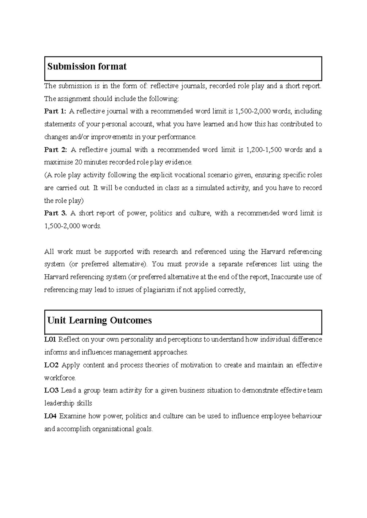 OBM - 21 5 - Reflective Journals & Role Play Assignment Guide - Studocu