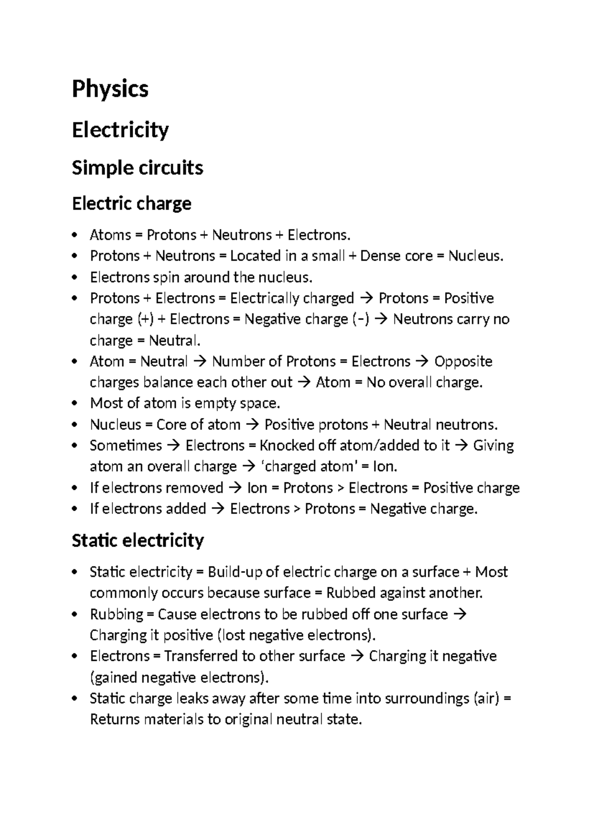 Physics Part B - Electricity and Simple Circuits Overview for Willetton ...