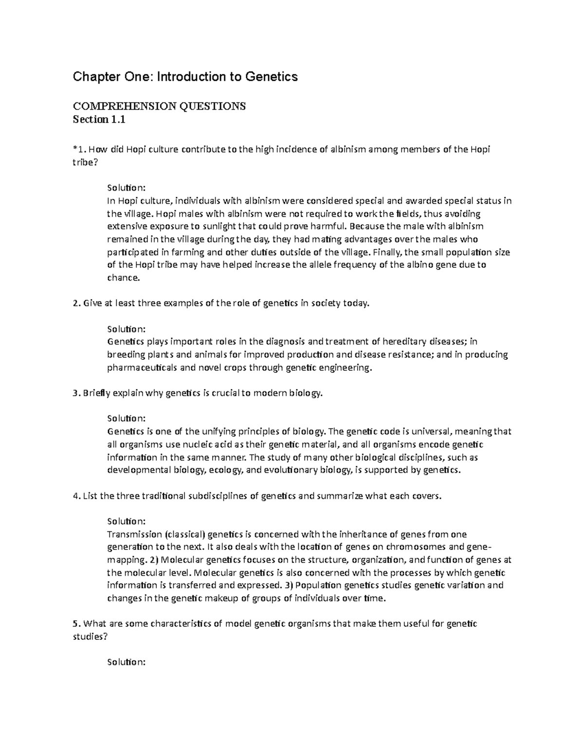 Pierce genetics ess5e solutionsmanual ch01 - Chapter One: Introduction ...