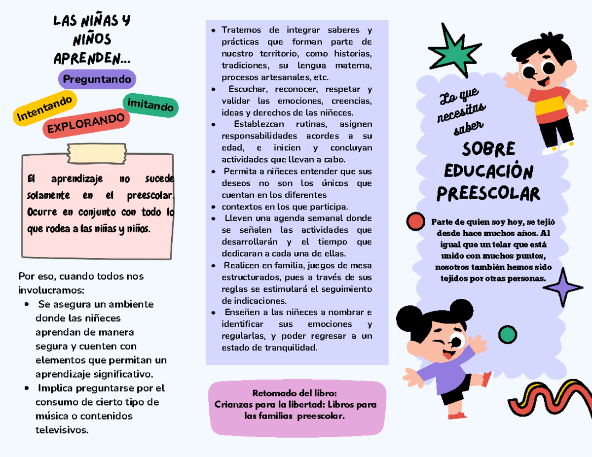 Folleto Infantil: Actividades y Proyectos para Niños en Preescolar ...