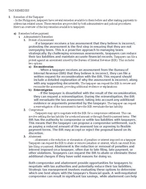 TAX Reviewer Comprehensive - Crafting a Comprehensive Tax Review Here’s ...