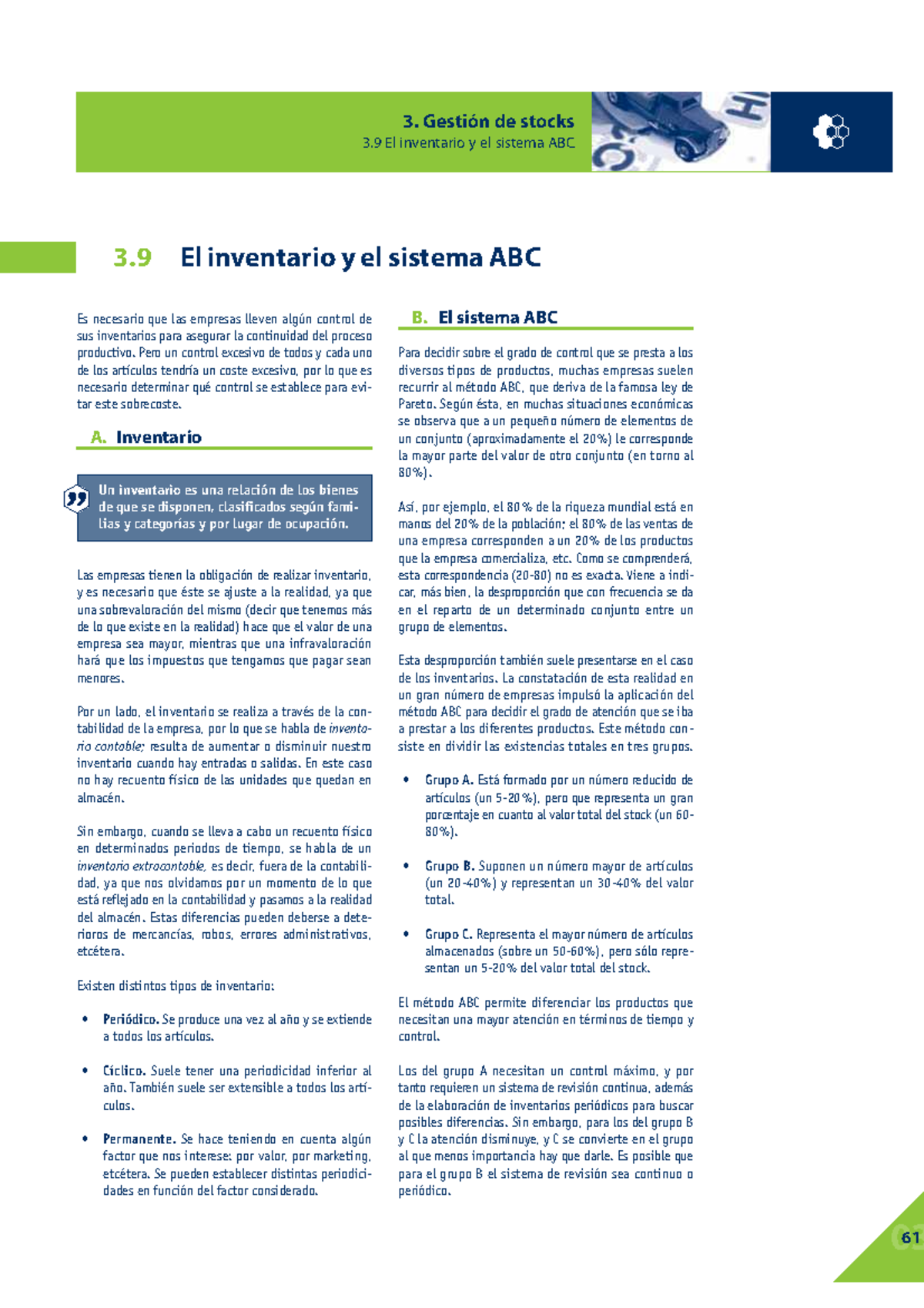 Clasico 20 - Resumen de Inventarios y Sistema ABC - Studocu