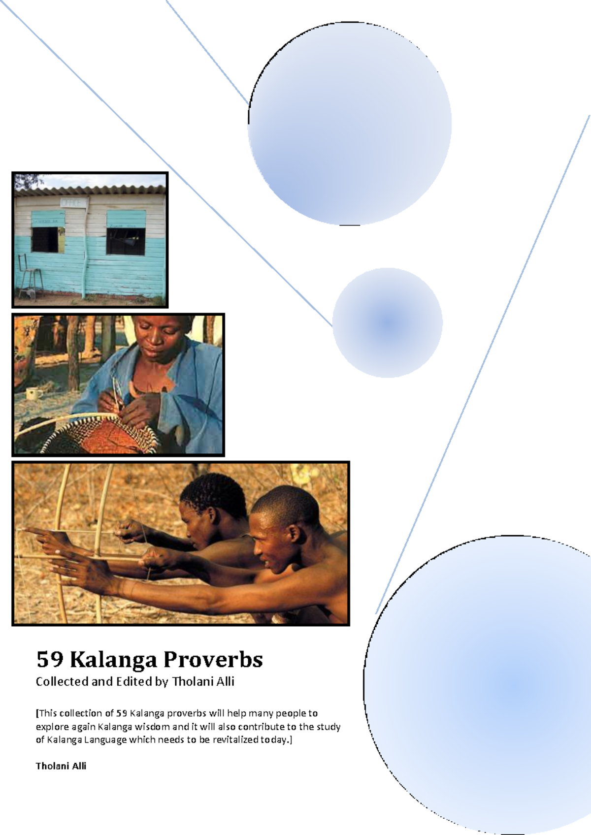 59 Kalanga Proverbs: A Collection by Tholani Alli for Language ...