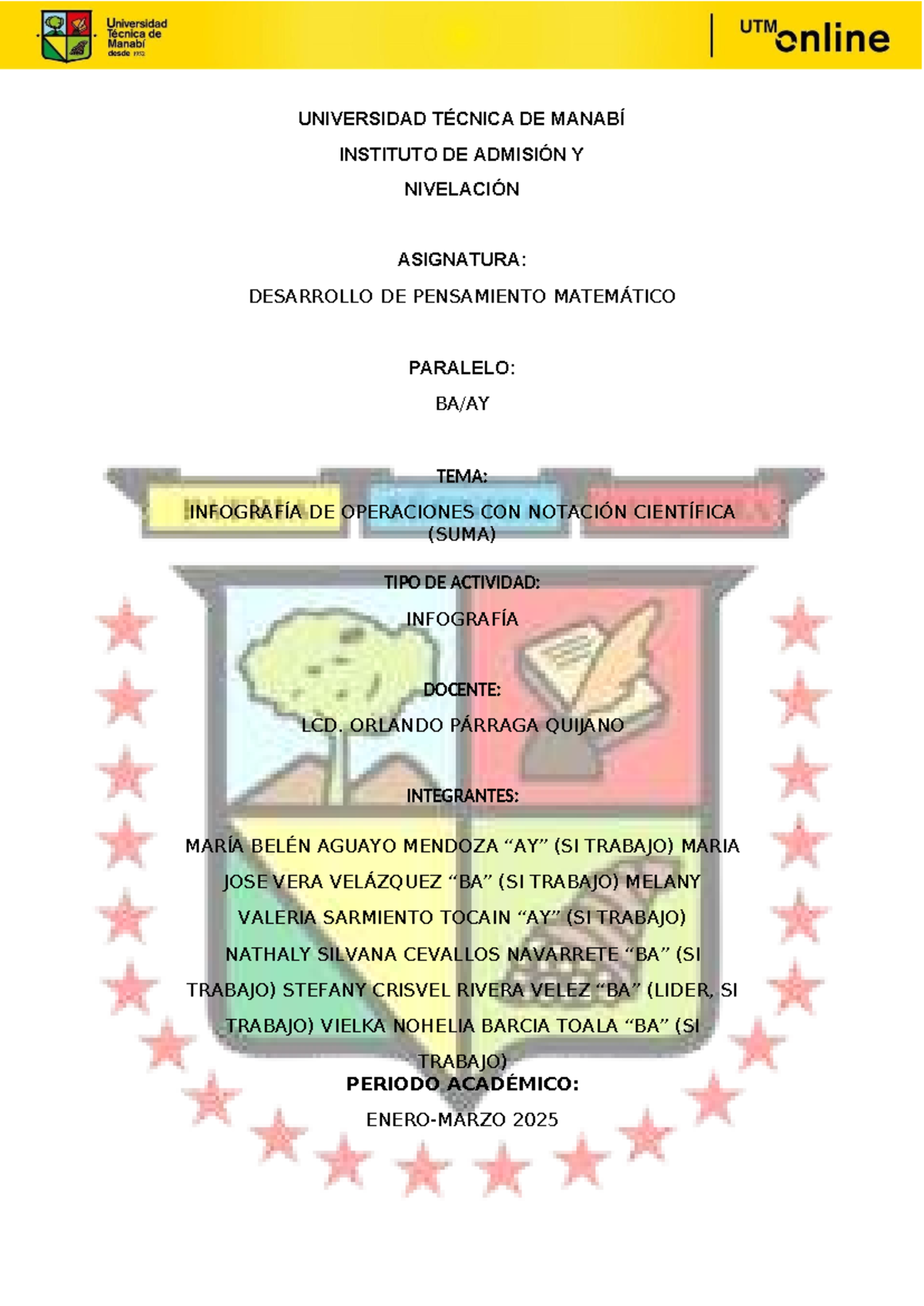 Caratula UTM - Espero les guste - UNIVERSIDAD TÉCNICA DE MANABÍ ...