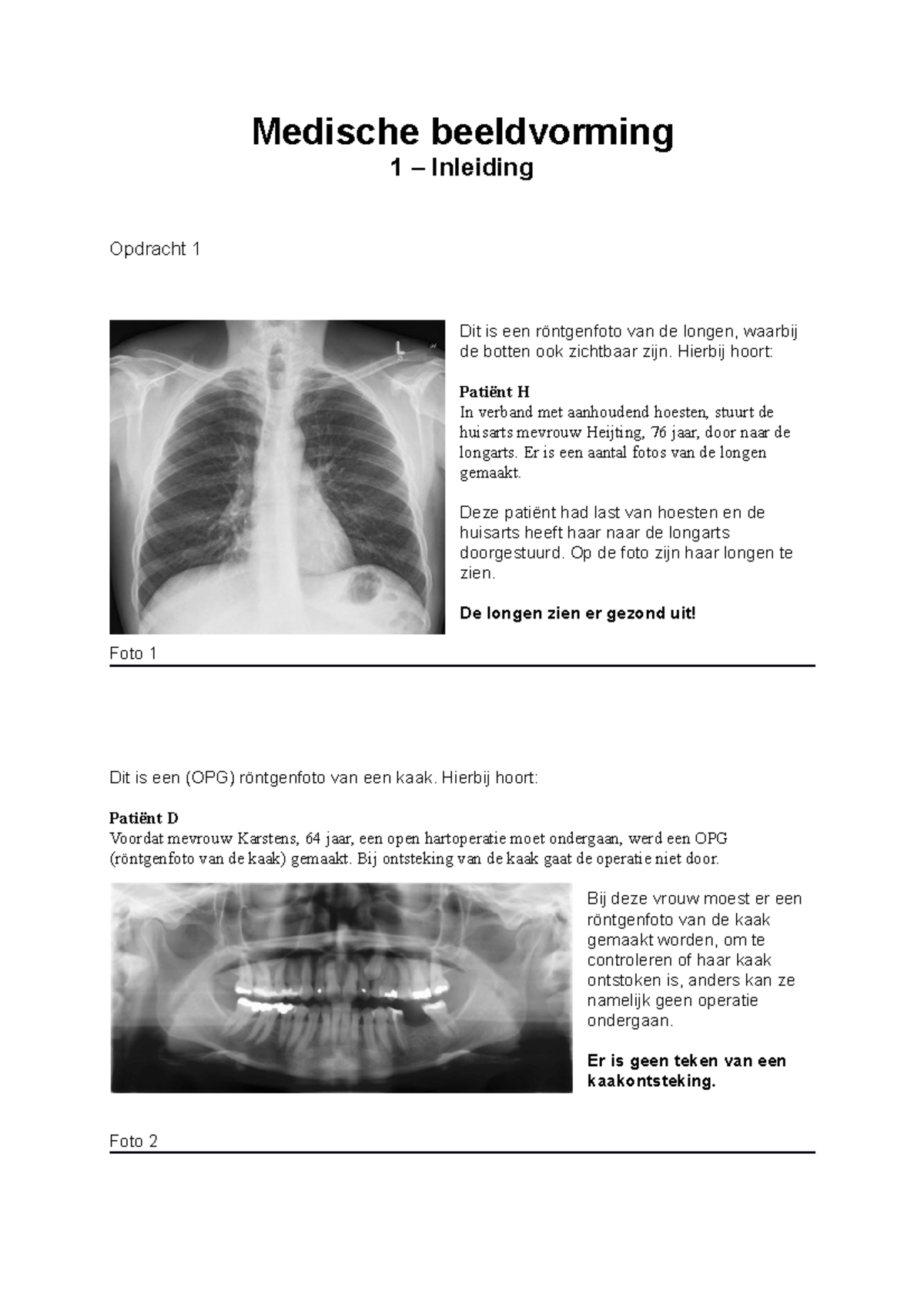 VWO 4 - NLT - Medische Beeldvorming en Patiënten Overzichten - Studeersnel