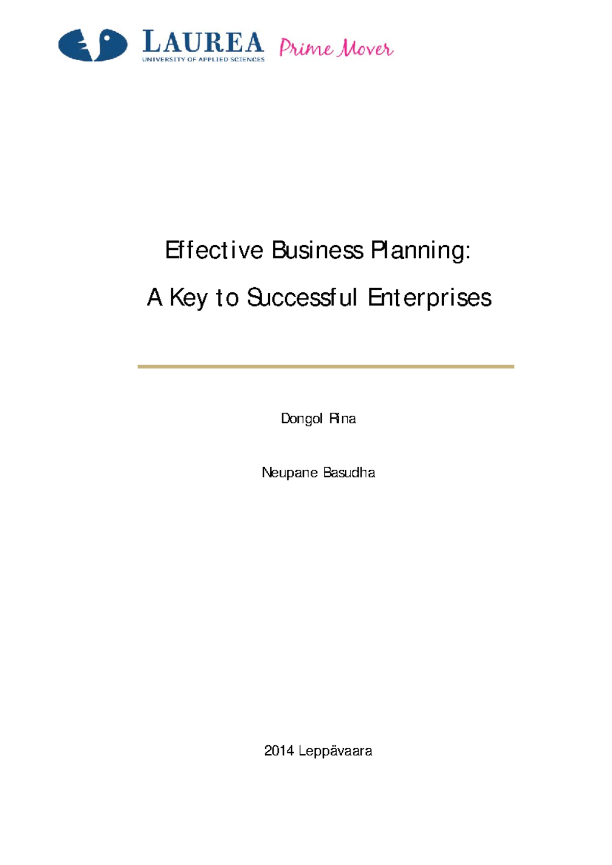 Final thesis pdf - Effective Business Planning:A Key to Successful ...