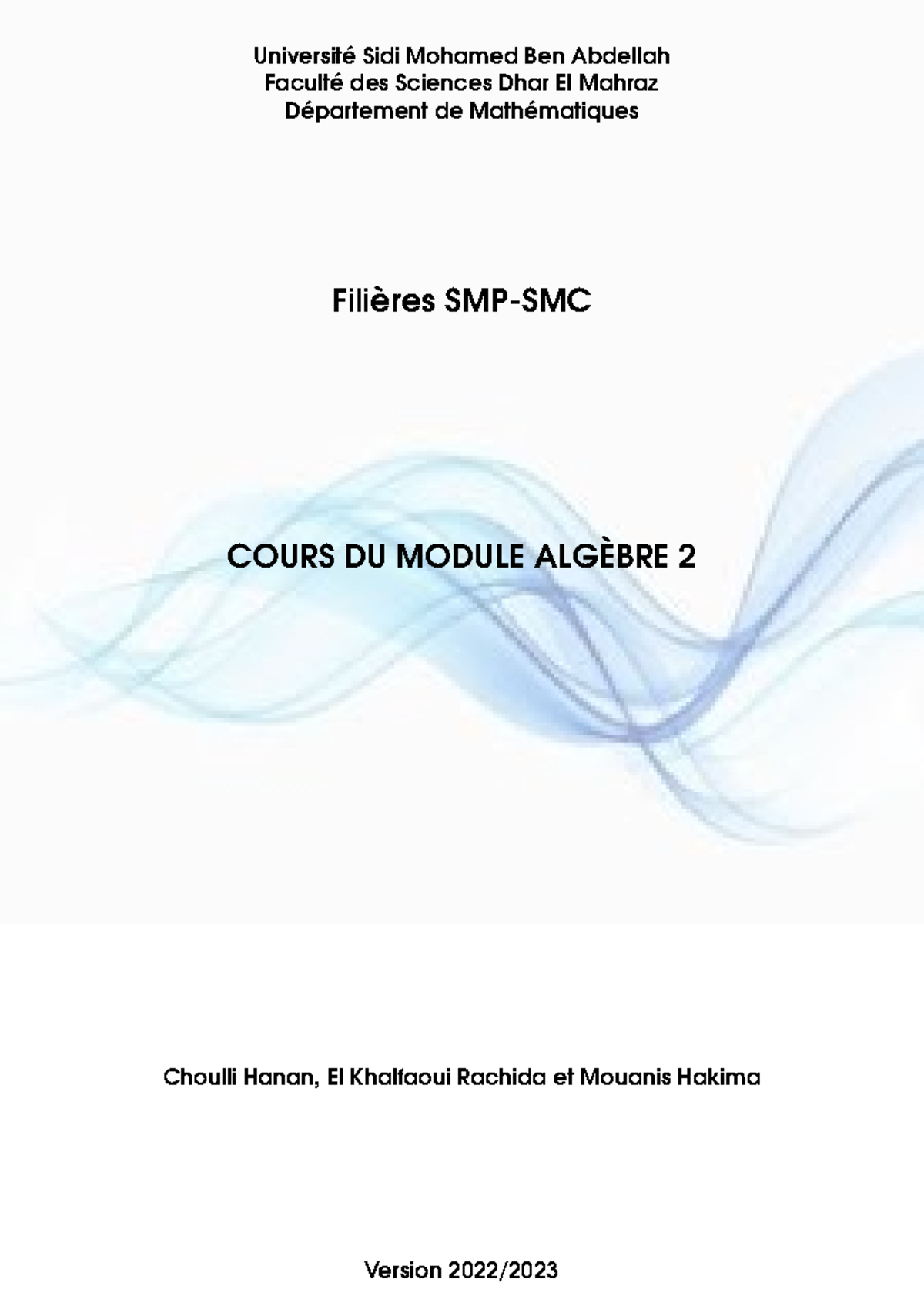 Cours ALG2: Matrices, Systèmes Linéaires et Déterminants - Studocu