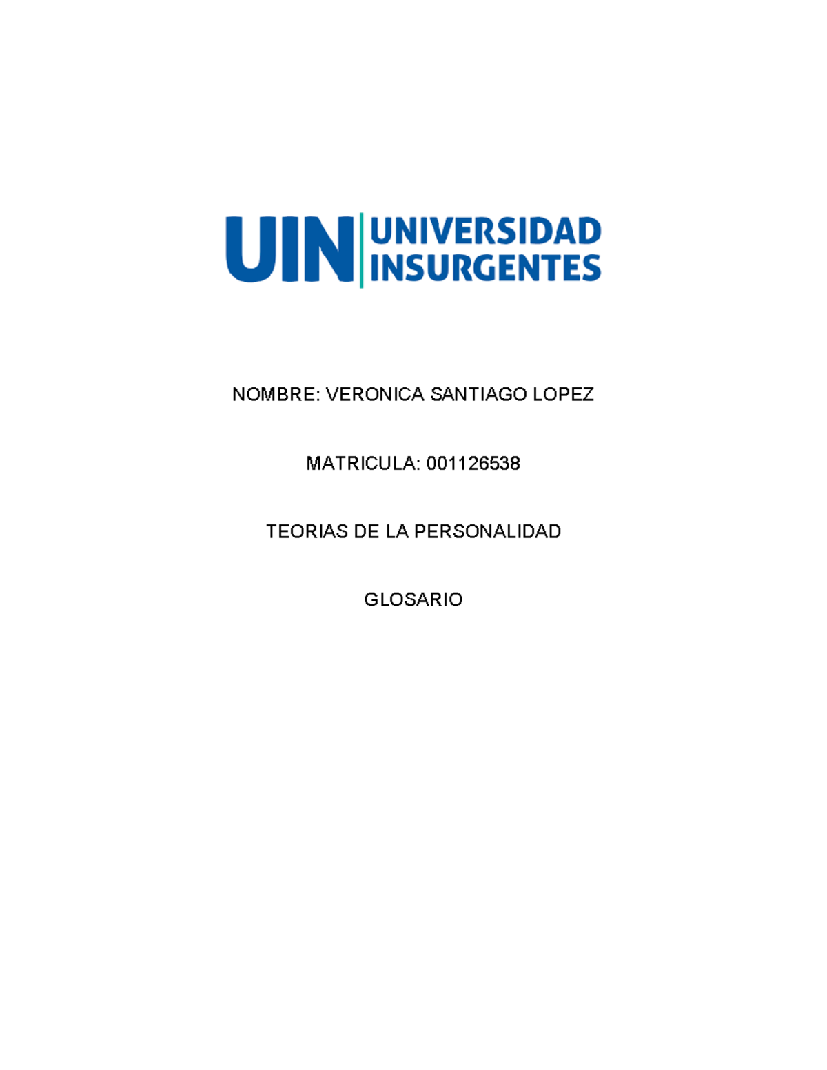 Glosario de Teorías de la Personalidad - 001126538 - Studocu