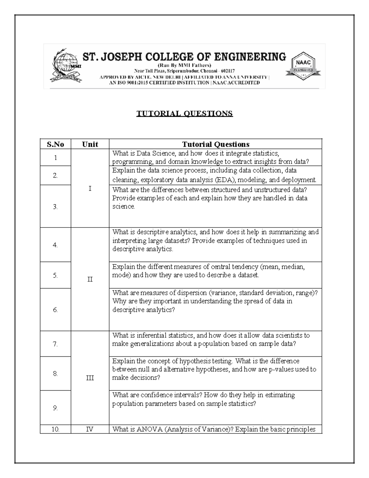 19- Data Science Tutorial Questions: Concepts & Techniques - Studocu