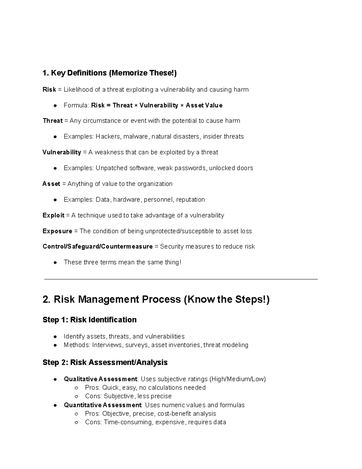 Risk Management Process & Assessment Strategies: Key Concepts ...